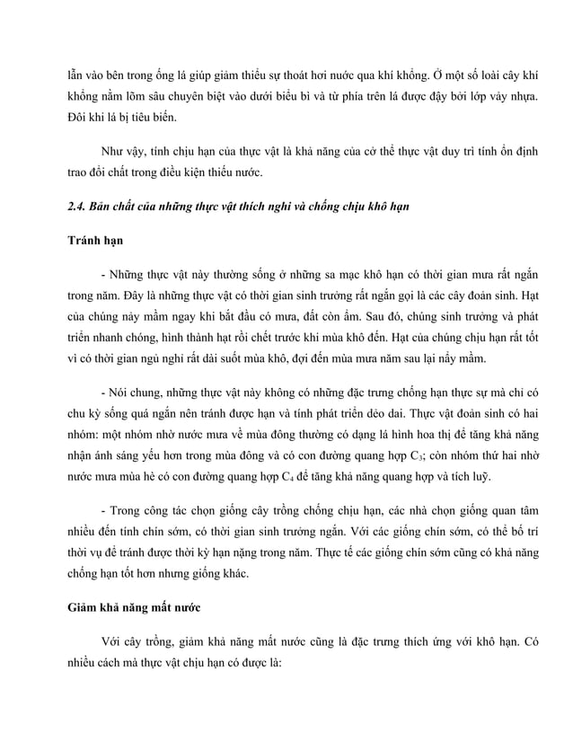 Chương 8 tinh chong chiu cua thuc vat | DOC