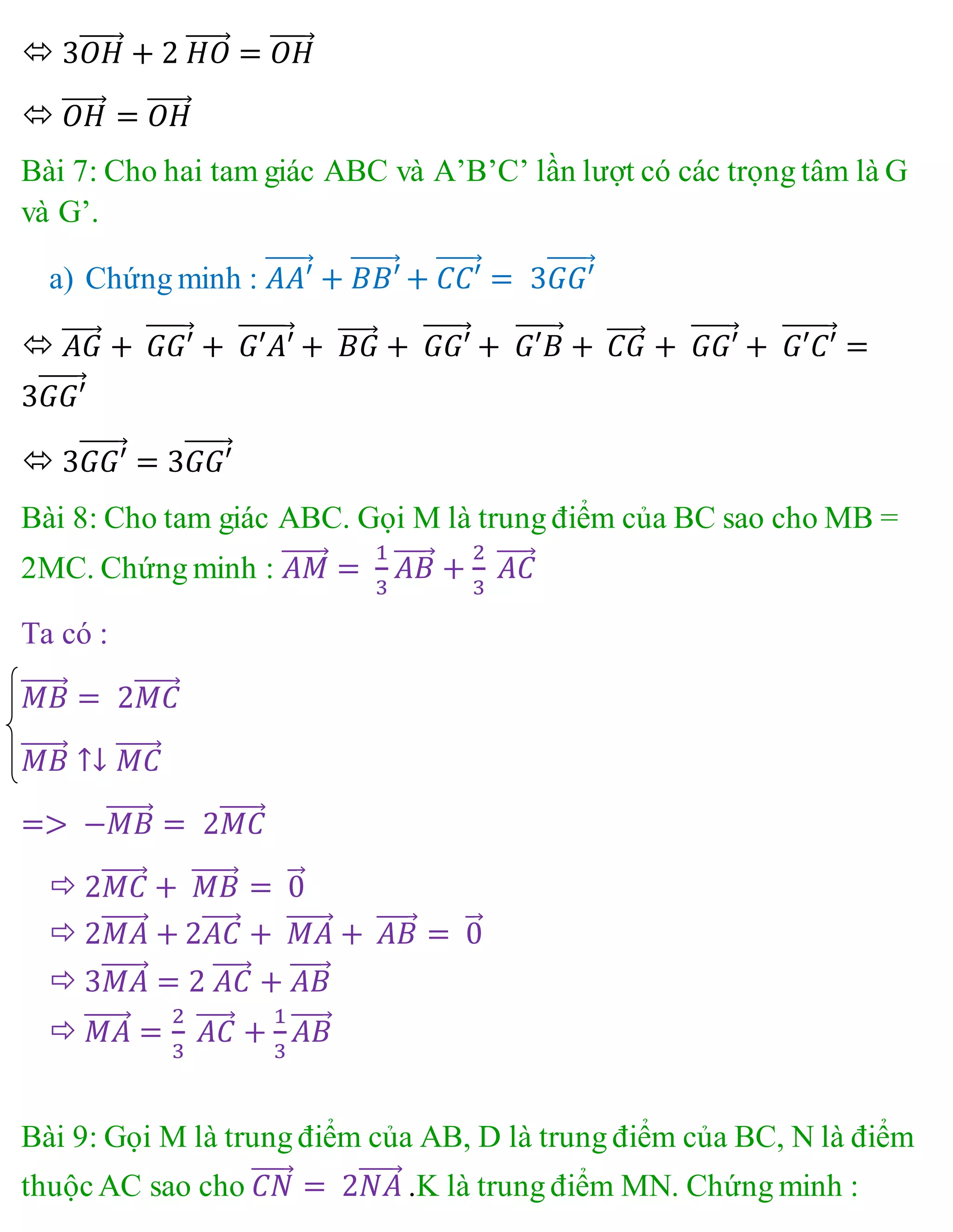 Chứng minh đẳng thức vectơ và phân tích vectơ | DOCX