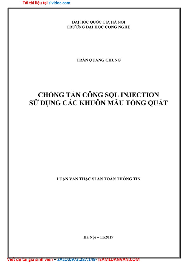Chống Tấn Công Sql Injection Sử Dụng Các Khuôn Mẫu Tổng Quát.doc