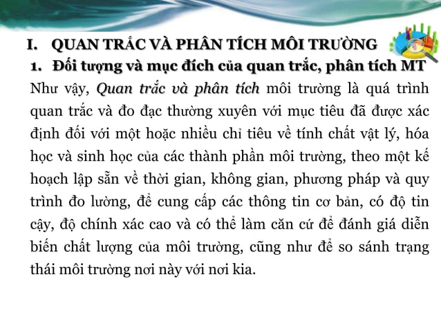 Quan trac - phan tich - bao cao hien trang moi truong | PPTX