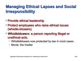 Ch no. 5 Social Responsibility and Managerial Ethics | PPT