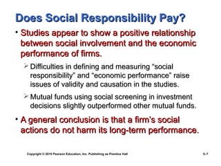 Ch no. 5 Social Responsibility and Managerial Ethics | PPT