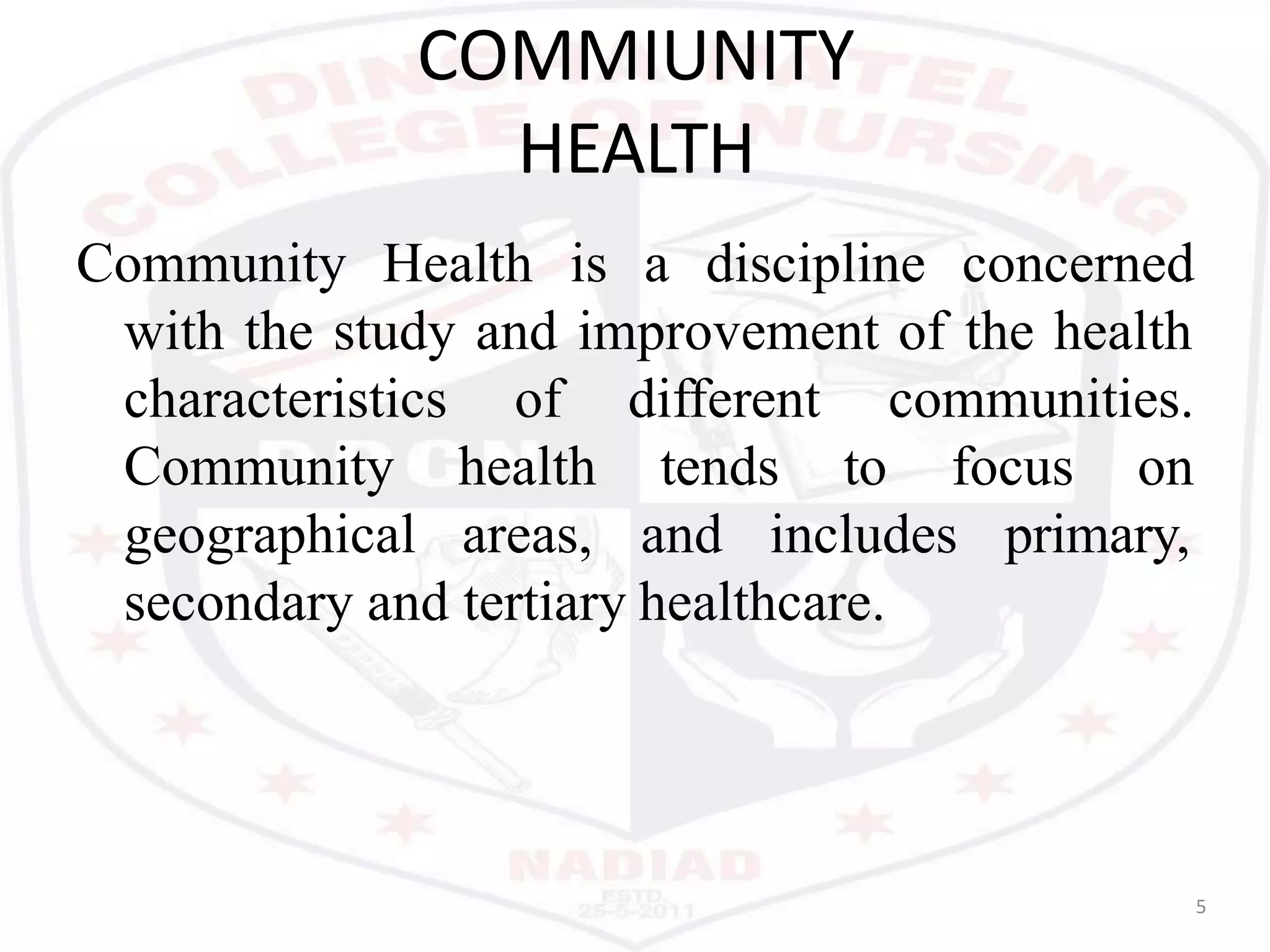 Introduction of Community health nursing | PPSX