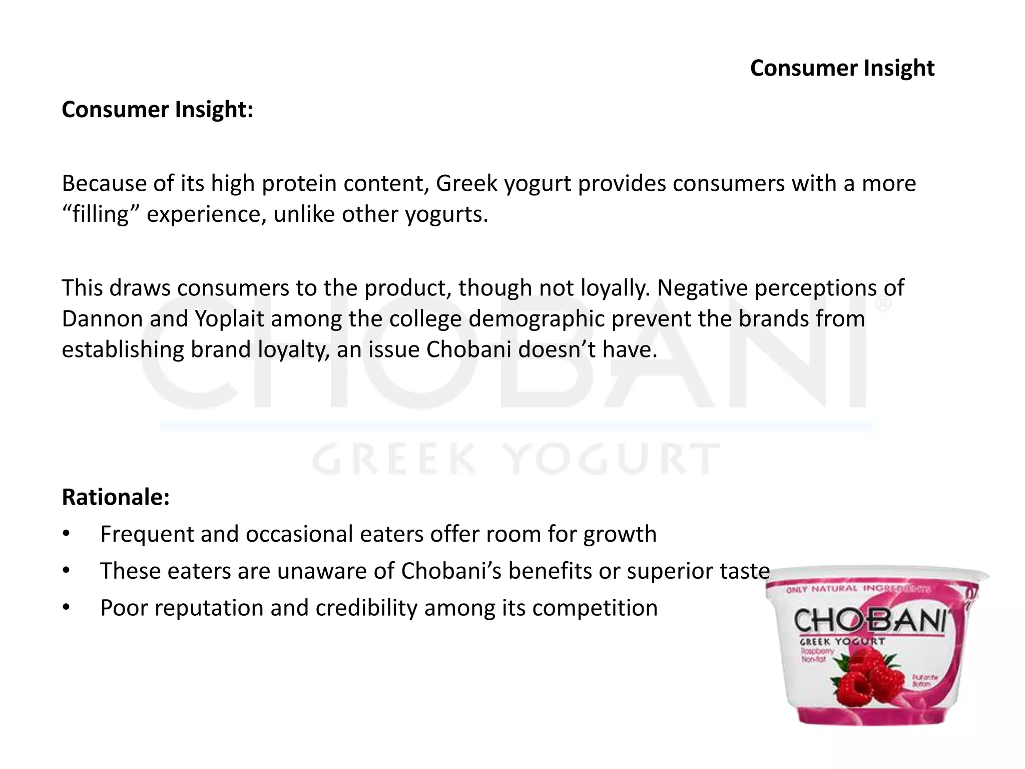 Chobani Greek Yogurt Insights and Strategy | PPTX