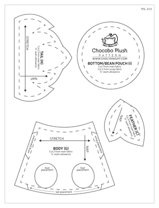 Chocobo plush-sewing-pattern | PDF