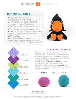 Chocobo plush-sewing-pattern | PDF