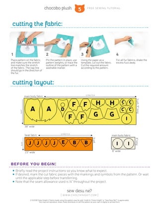 Chocobo plush-sewing-pattern | PDF