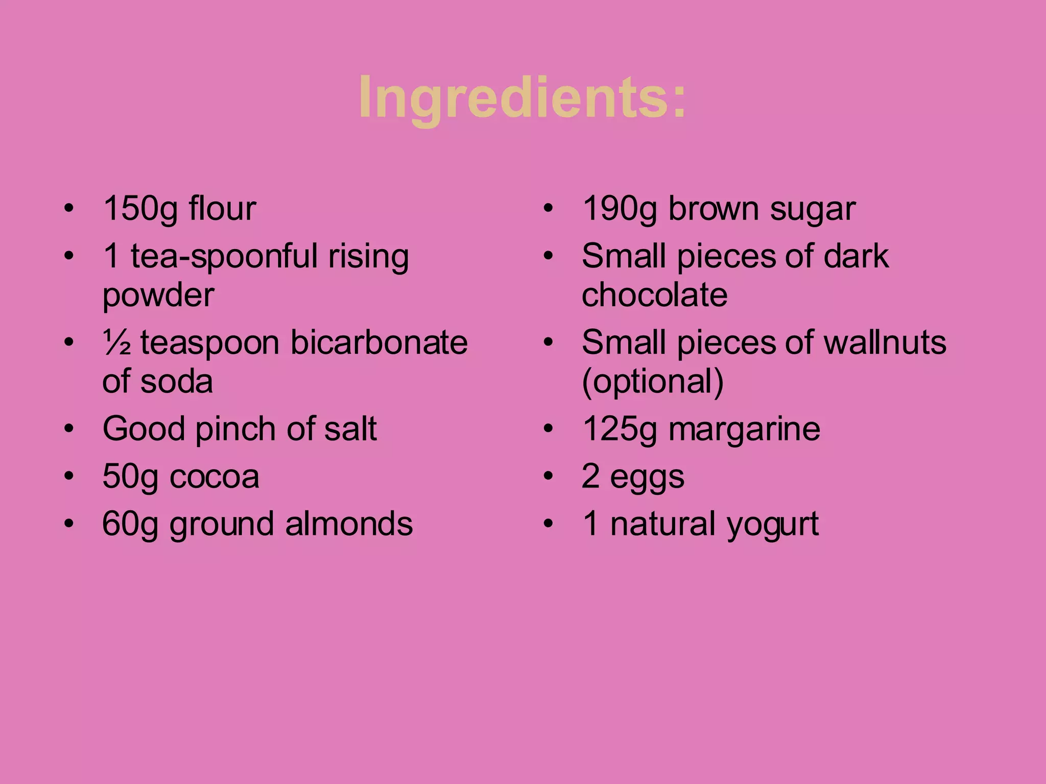 chocolate cake | PPT