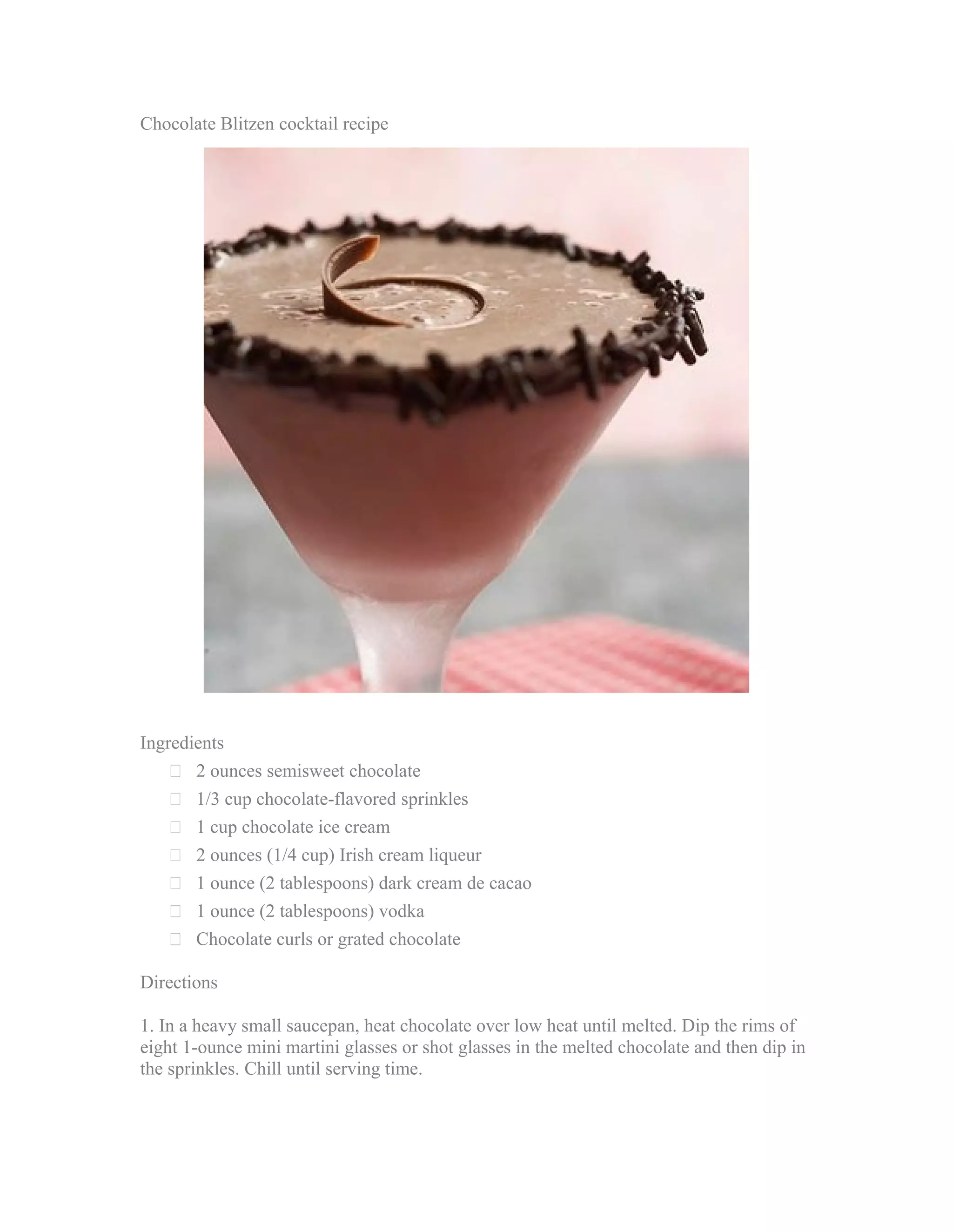 Chocolate Blitzen Cocktail | DOC