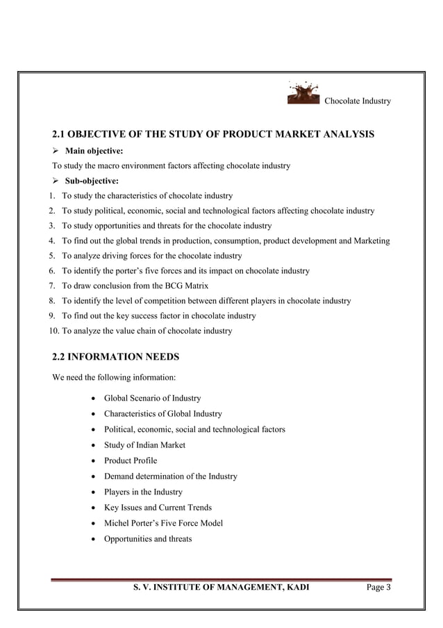 A Chocolate Industry Project Report | PDF