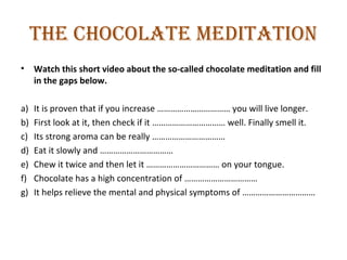 Chocolate mediationa distancing | PPT