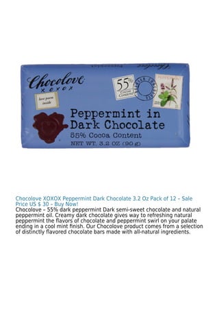 Chocolove Xoxox Cherry In Dark Chocolate Bar | PDF | Desserts and ...