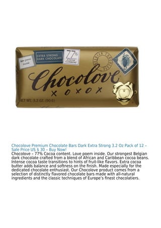 Chocolove Xoxox Cherry In Dark Chocolate Bar | PDF | Desserts and ...