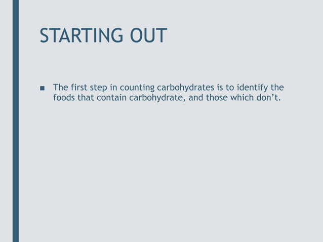 CHO counting.pptx | Diabetes | Diseases and Conditions