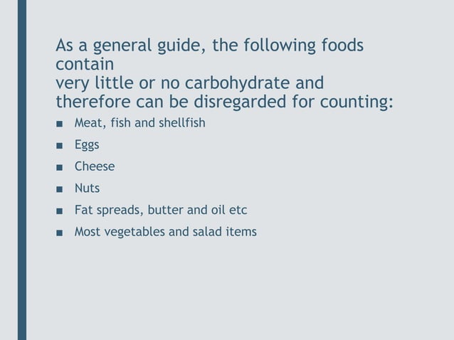 CHO counting.pptx | Diabetes | Diseases and Conditions