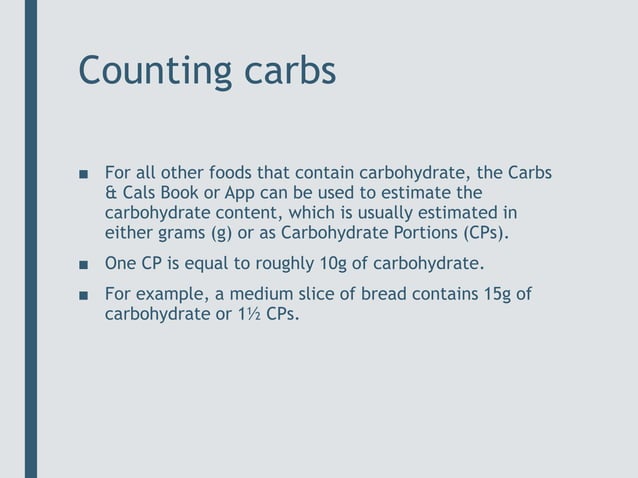 CHO counting.pptx | Diabetes | Diseases and Conditions