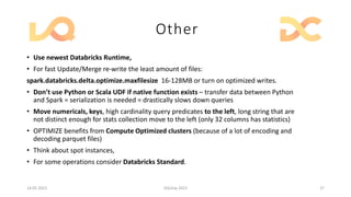 SQLDAY 2023 Chodkowski Adrian Databricks Performance Tuning | PDF