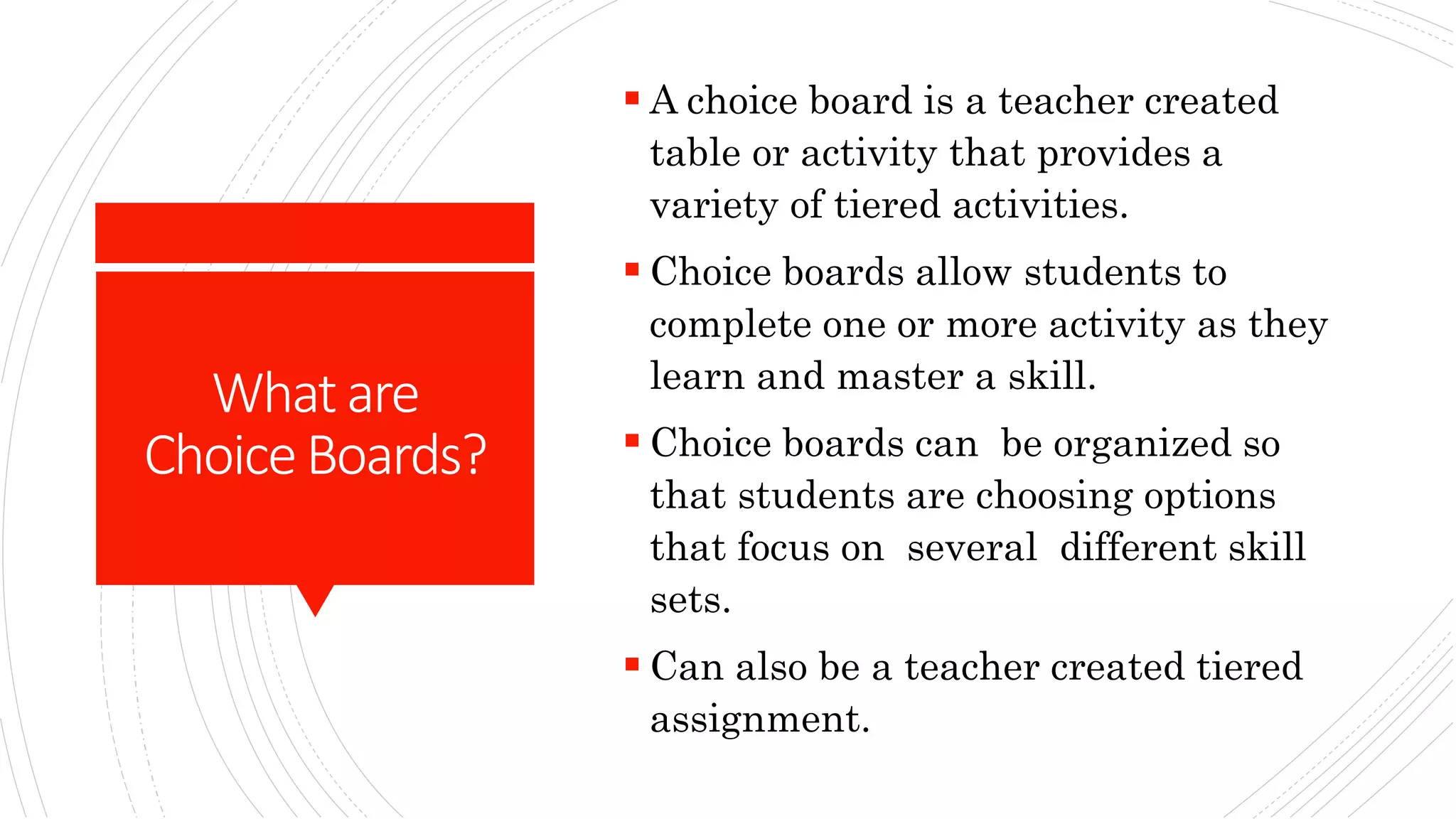 Choice boards | PPTX