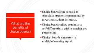 Choice boards | PPTX
