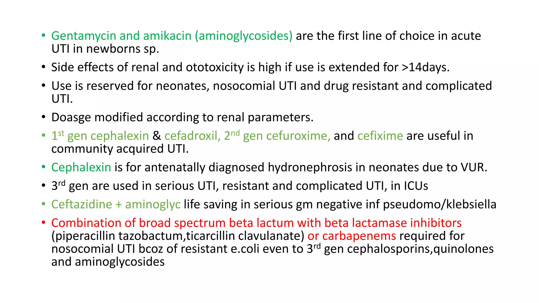Choice of antibiotics Urinary Tract Infection | PPTX