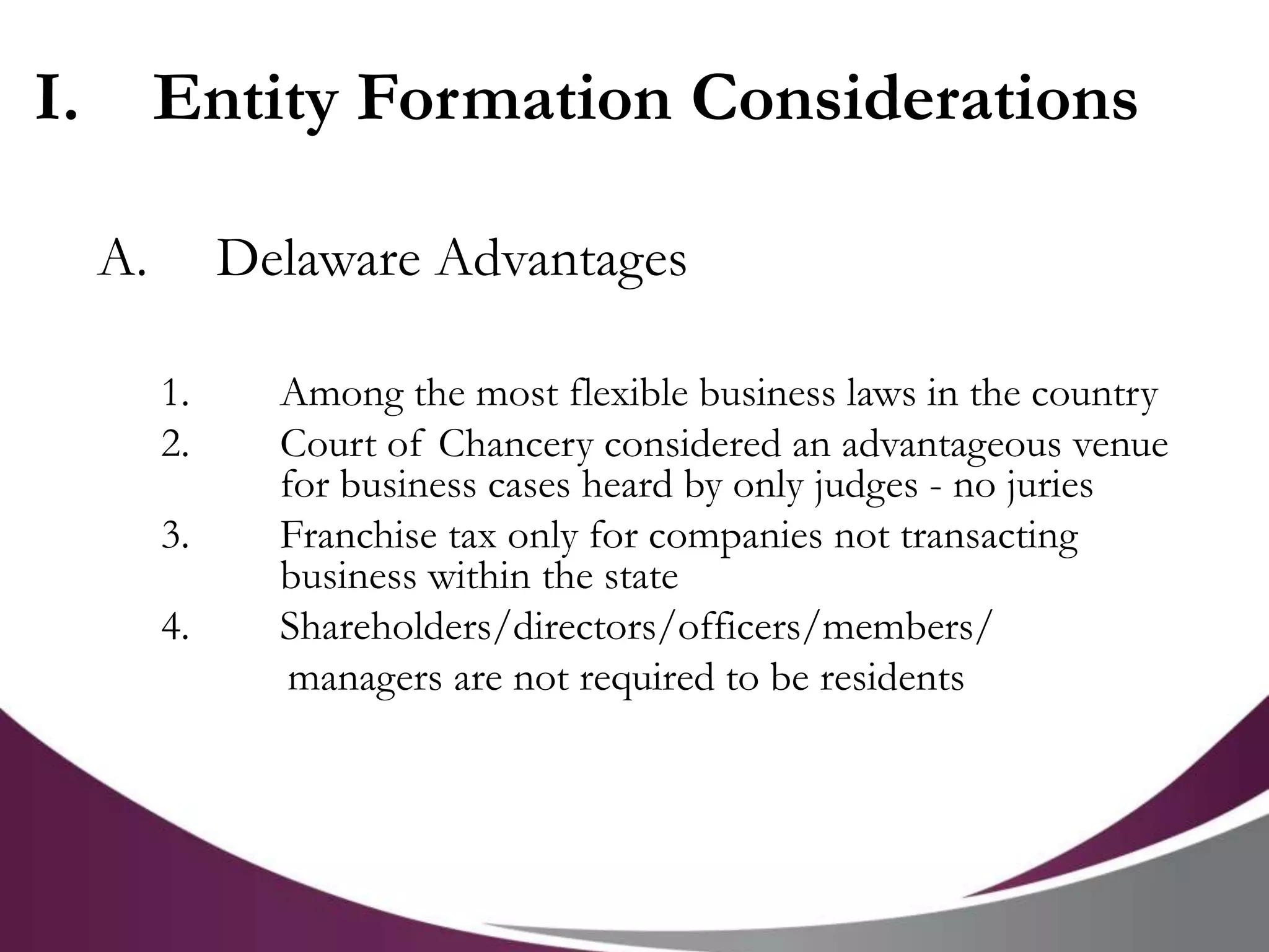 Choice of entity presentation 3.12.15