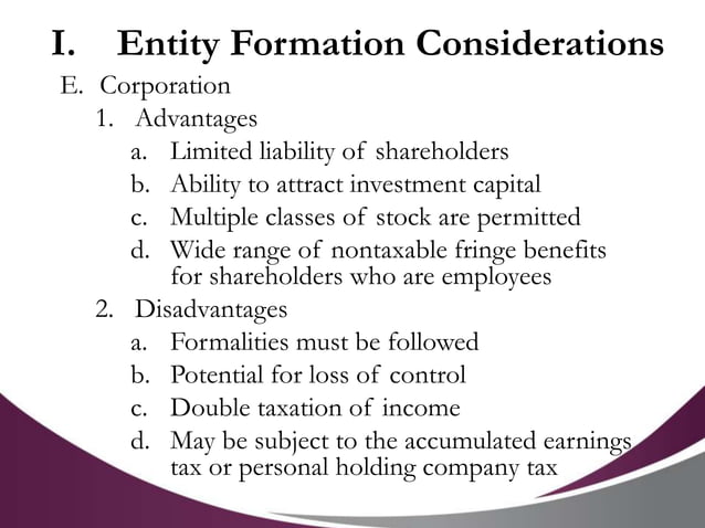 Choice of entity presentation 3.12.15