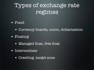 Choice of Exchange Rate Regime | PDF