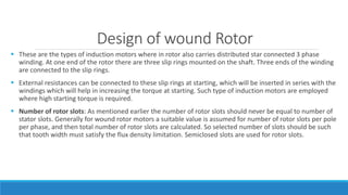 Design of stator & rotor for Wound Induction Motor | PPTX