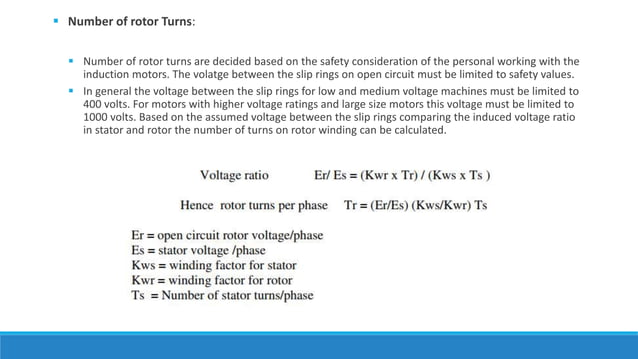 Design of stator & rotor for Wound Induction Motor | PPTX
