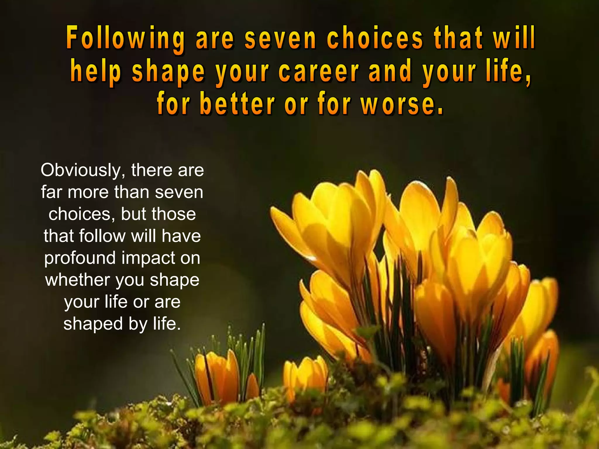 Choices That Shape | PPS
