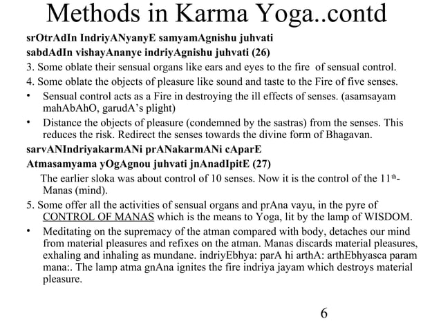 Choices in karma yoga | PPT