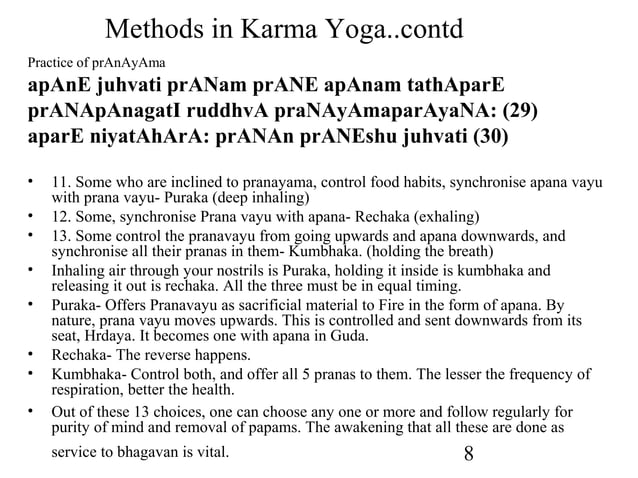 Choices in karma yoga | PPT