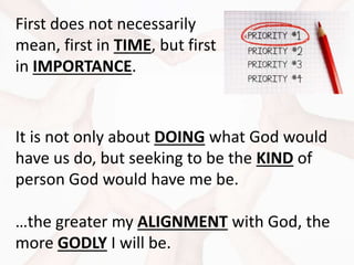 Choices Of The Heart Part 07 The Priority of God | PPTX | Christianity ...