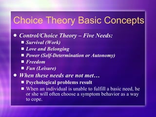 Choice theory reality therapy | PPT