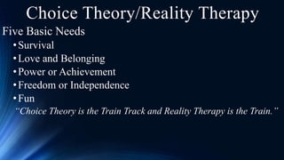 Choice Theory/Reality Therapy/PTSD | PPTX