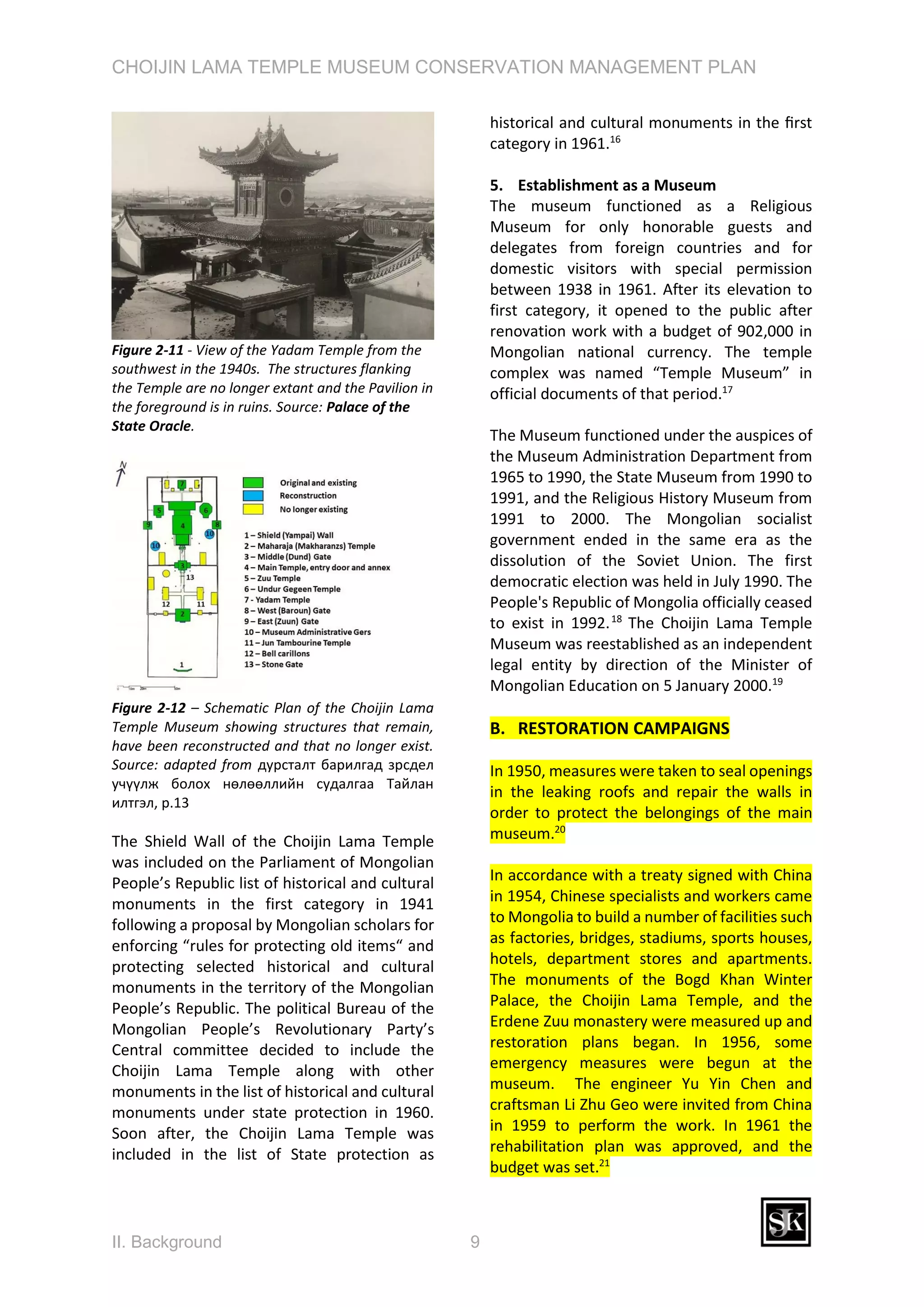 Choijin lama temple museum conservation management plan | PDF