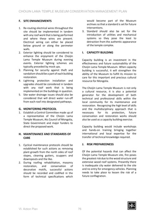 Choijin lama temple museum conservation management plan | PDF