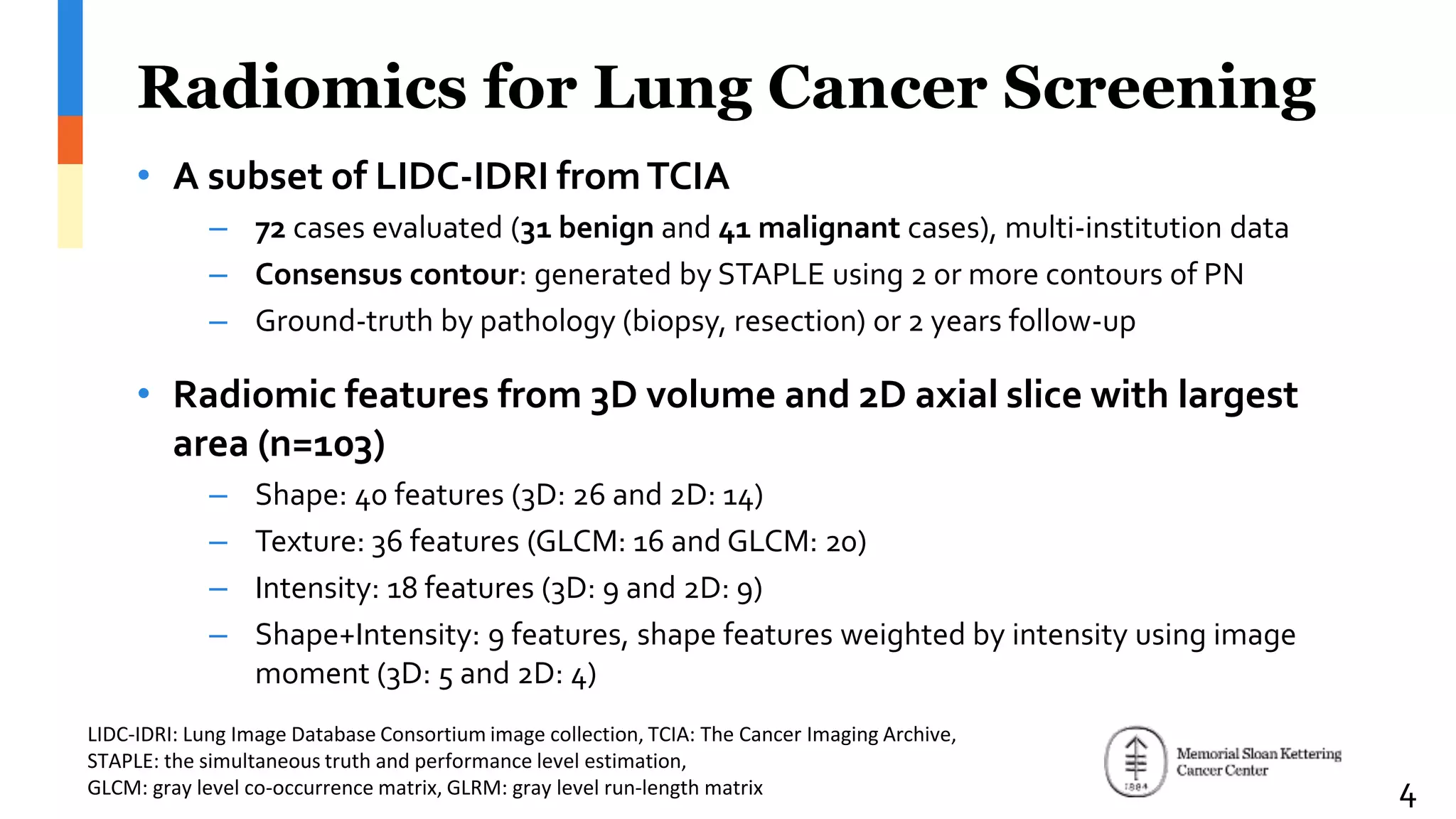 Radiomics Analysis of Pulmonary Nodules in Low Dose CT for Early ...