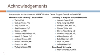 Quantitative Image Analysis for Cancer Diagnosis and Radiation Therapy ...