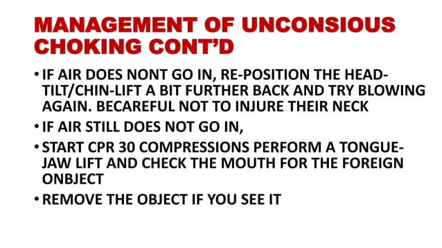 CHOKING.pptx | First Aid | Injuries