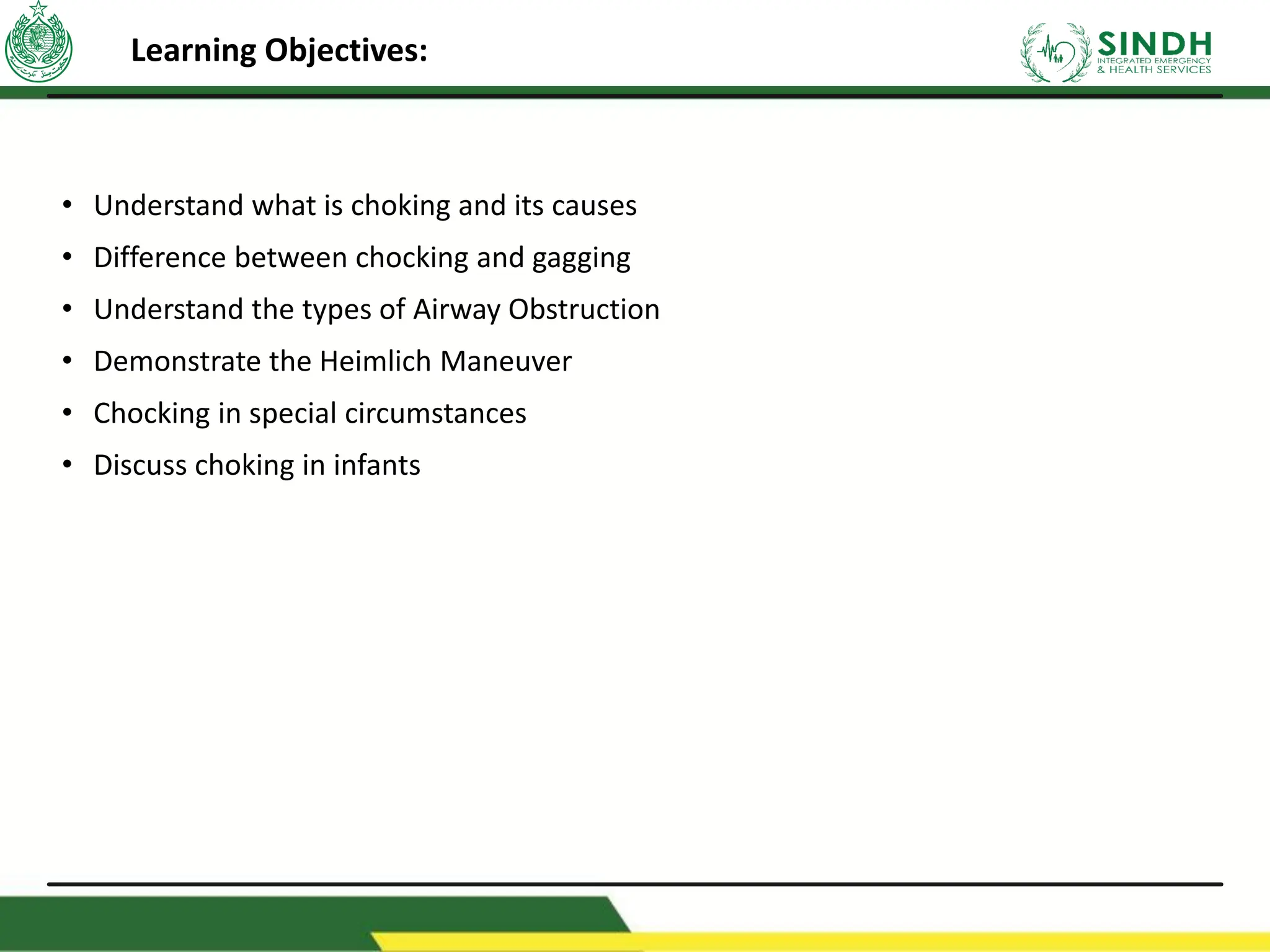 Choking in Infants in Emergency treatment protocol | PDF