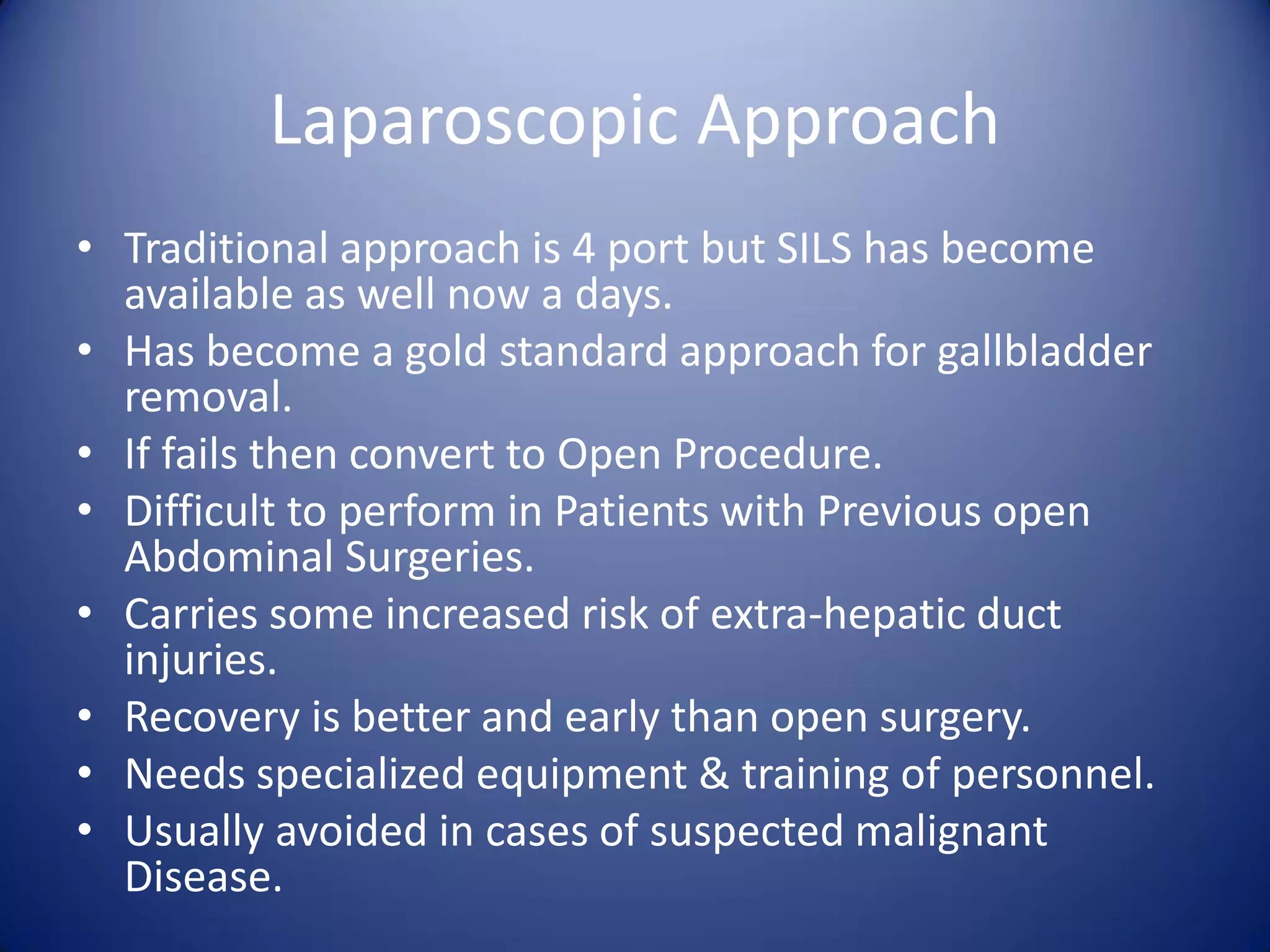 Cholecystectomy open versus laparoscopic surgery | PDF