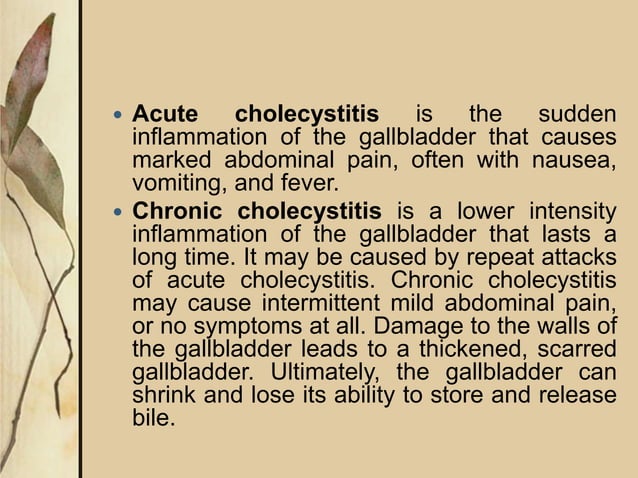 Cholecystitis and cholelithiasis | PPTX