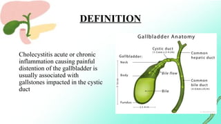 CHOLECYSTITIS.pptx a condition includes stone in gallbladder | PPTX
