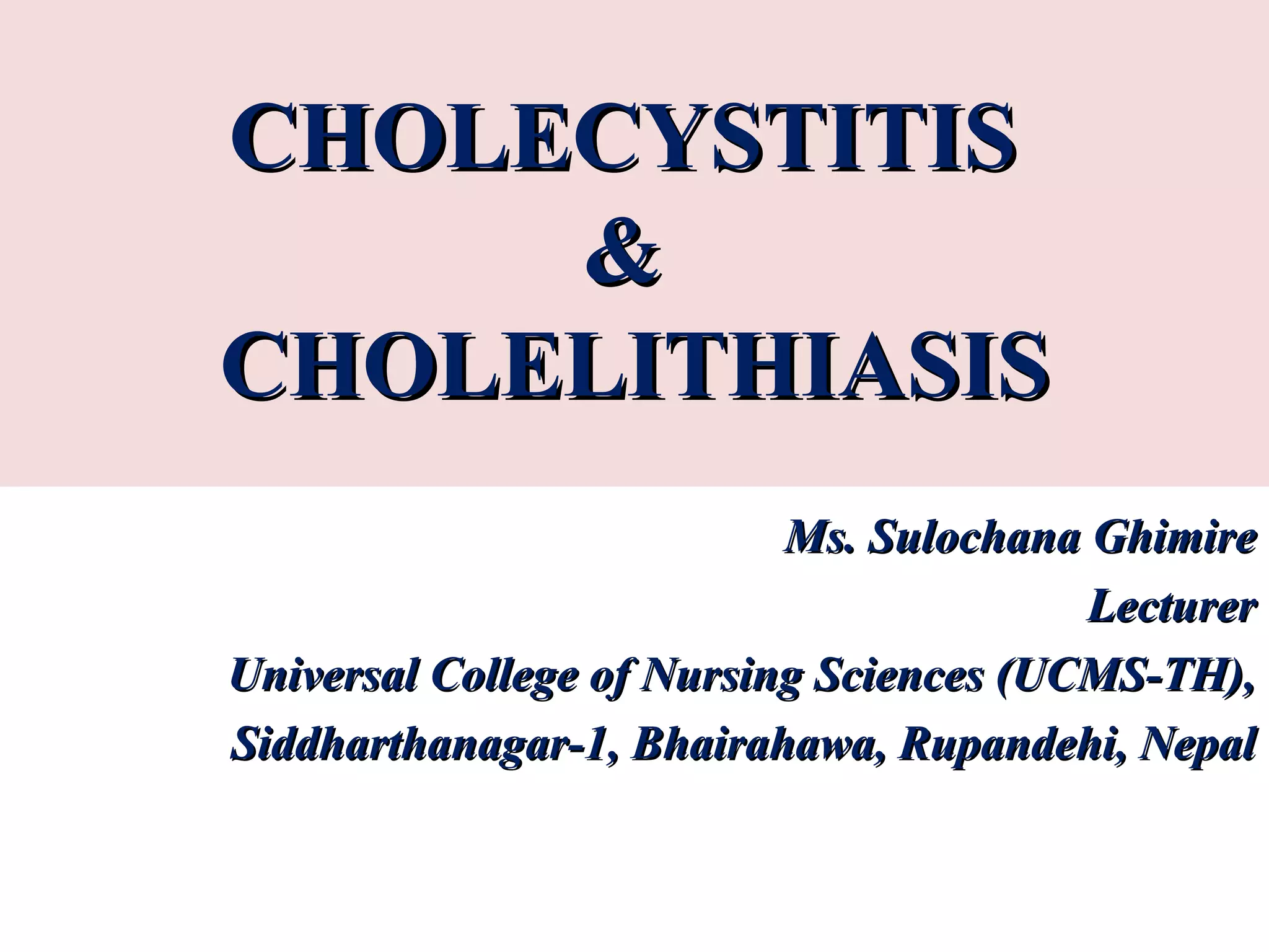 Cholecystitis and cholelithiasis | PPT
