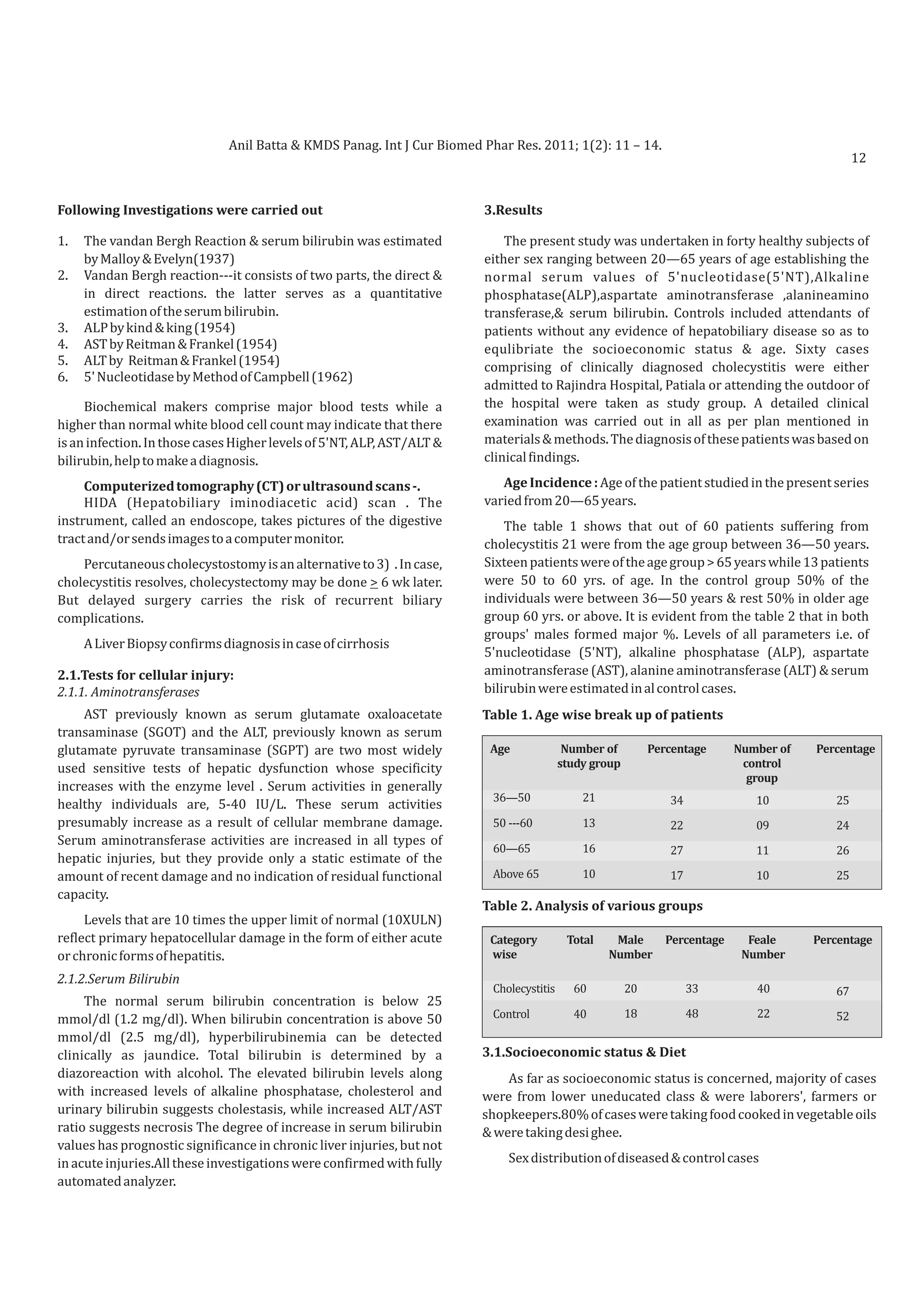 Cholecystitis & an enzyme study | PDF | Blood Disorders | Diseases and ...