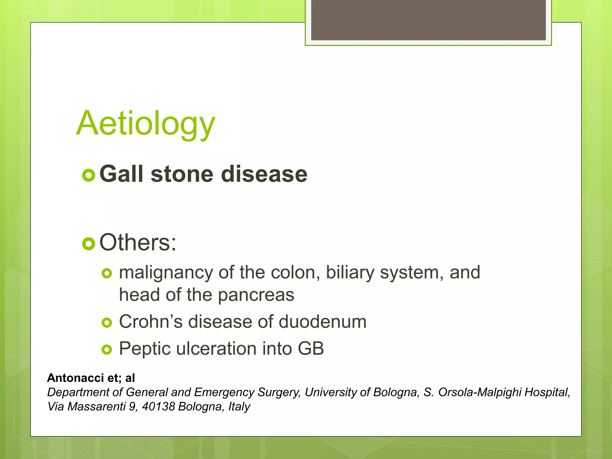 Cholecystogastric fistula | PPT
