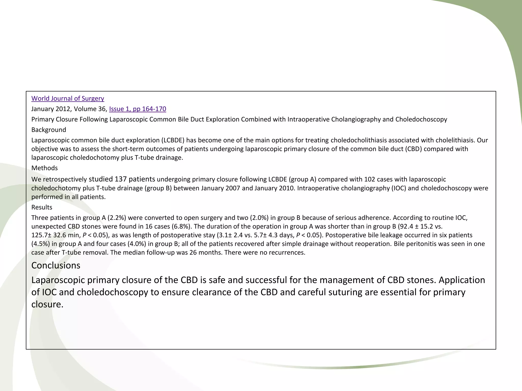 Choledocholithiasis | PPTX