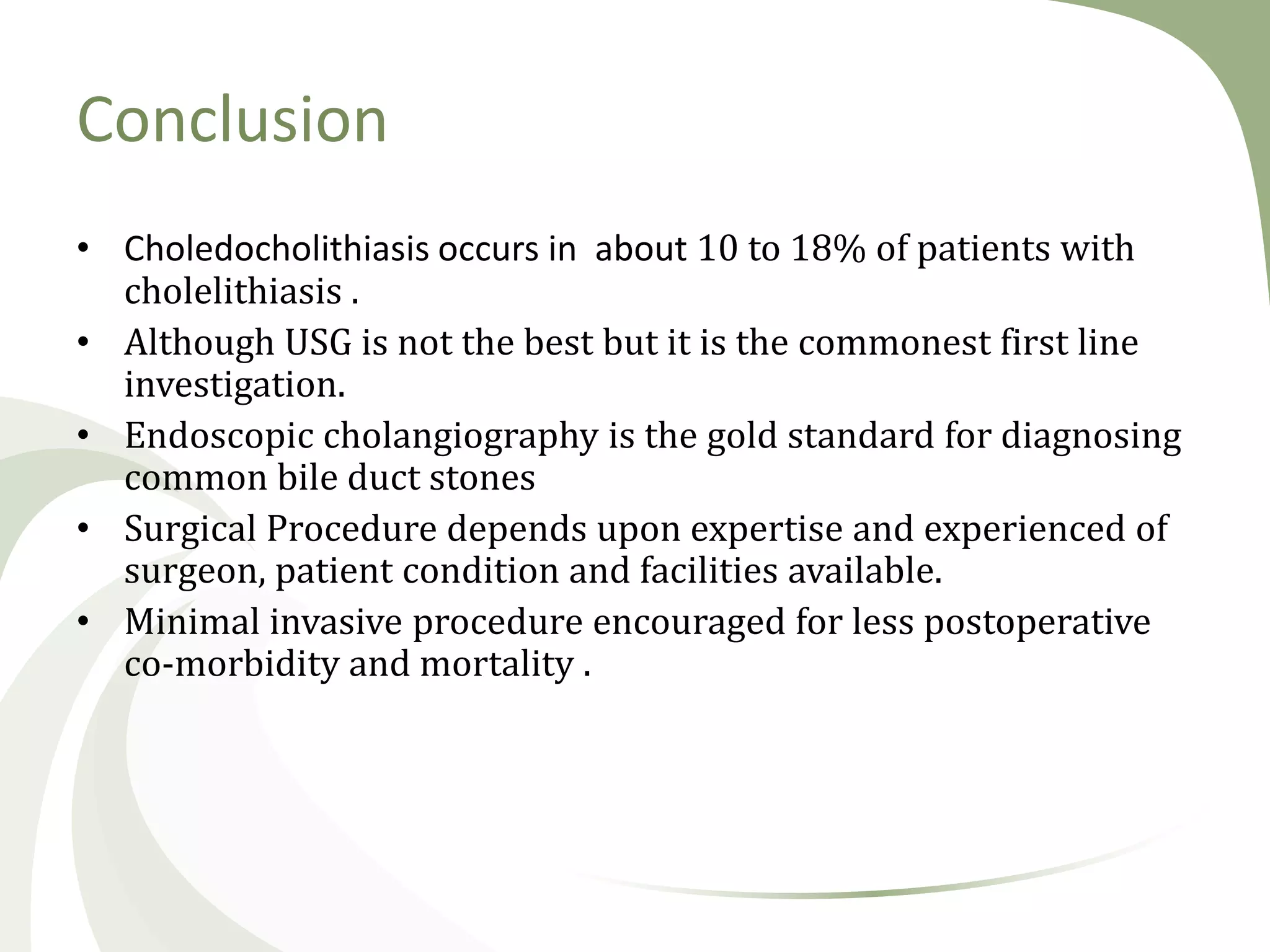 Choledocholithiasis | PPTX