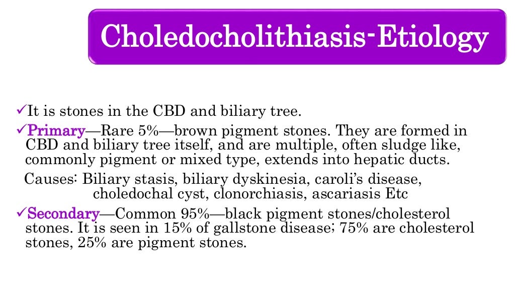 Choledocholithiasis- obstructive jaundice